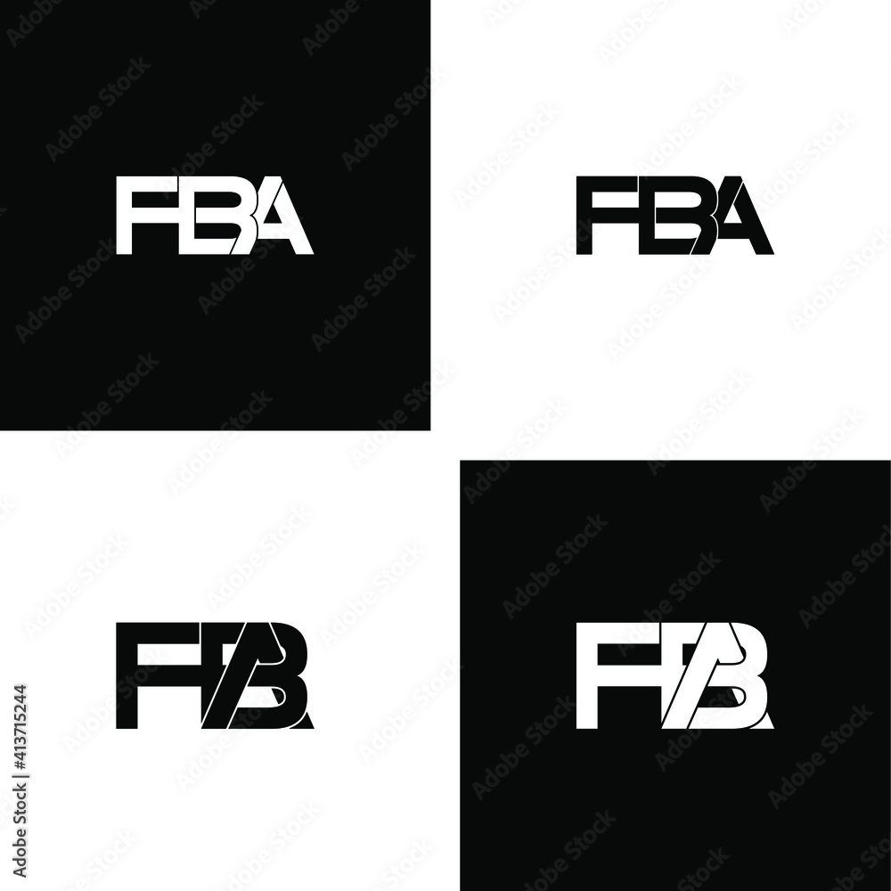 fba letter original monogram logo design set Stock Vector | Adobe Stock