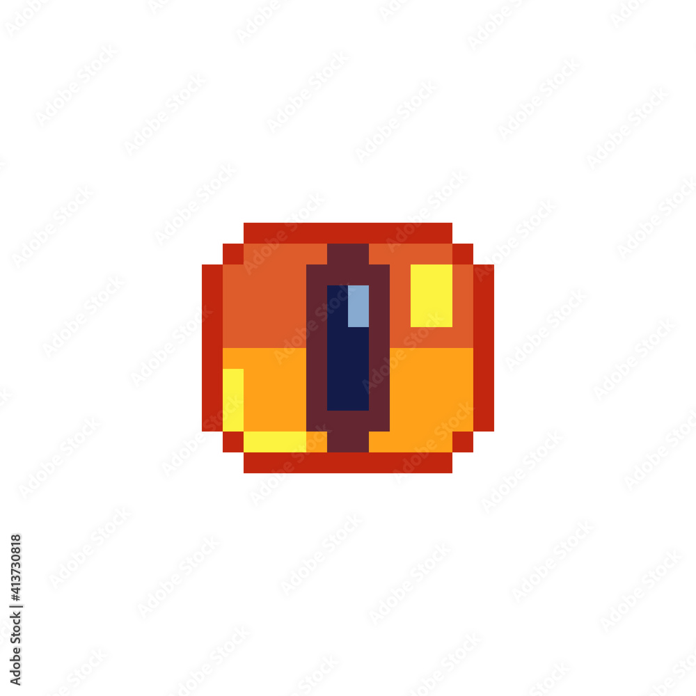 Dragon eye. Pixel art icon. Knitted design. 8-bit. Isolated vector ...