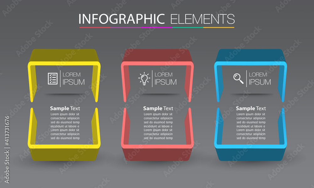 modern 3D text box template, banner Infographics Stock Vector | Adobe Stock