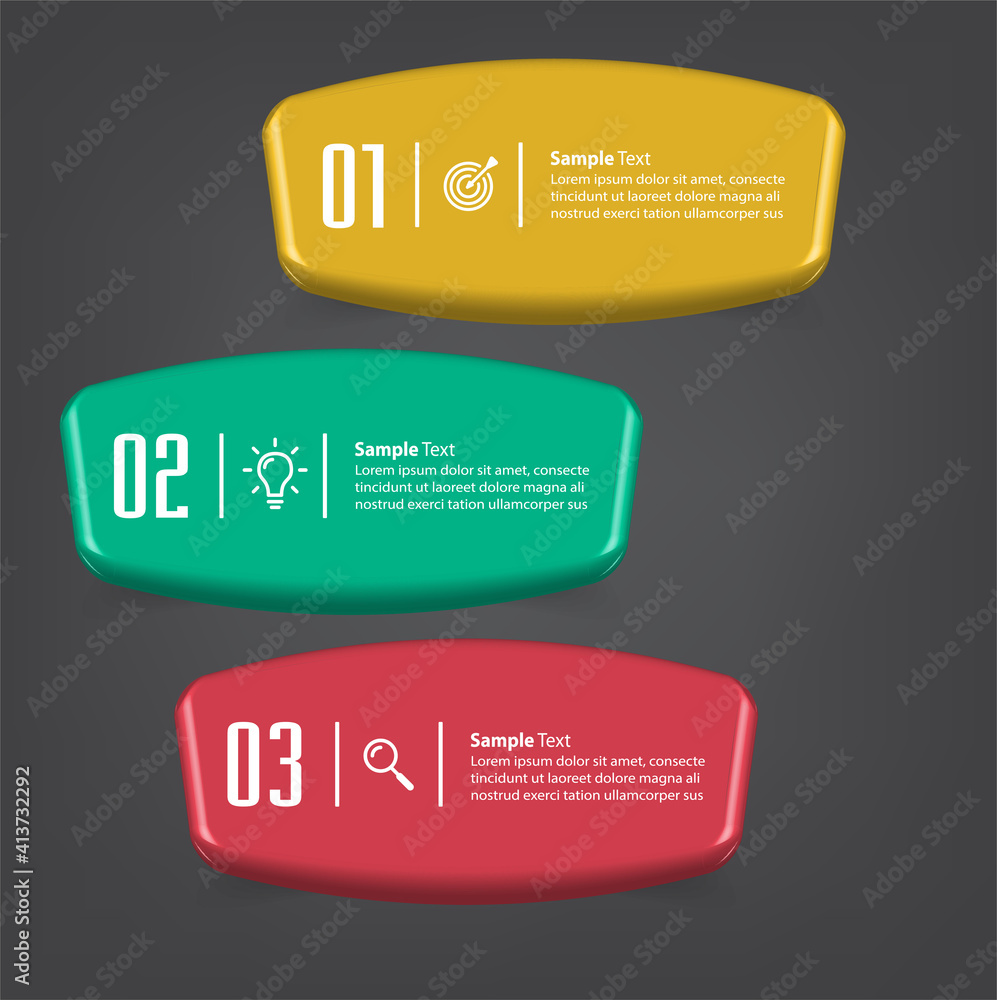modern 3D text box template, banner Infographics Stock Vector | Adobe Stock