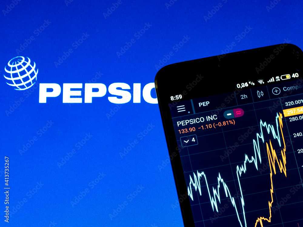 In this photo illustration the stock market information of Pepsico ...