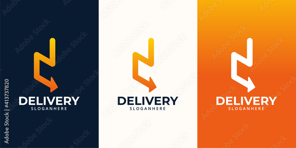 Delivery Logo designs Template. Illustration vector graphic of Letter D ...