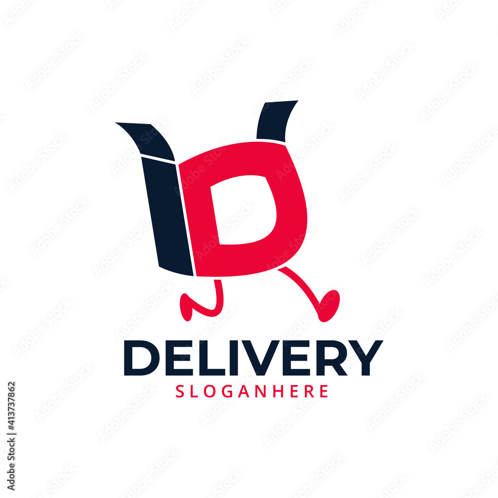 Delivery Logo designs Template. Illustration vector graphic of letter D ...