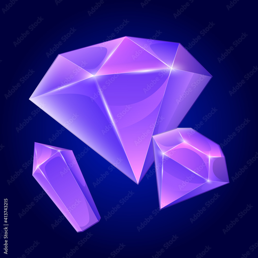 Cartoon diamonds for games, backgrounds Stock Vector | Adobe Stock