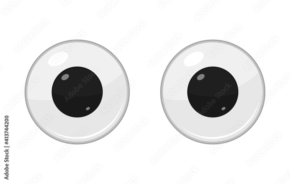 Cute plastic eyes for toys, dolls isolated on white background ...
