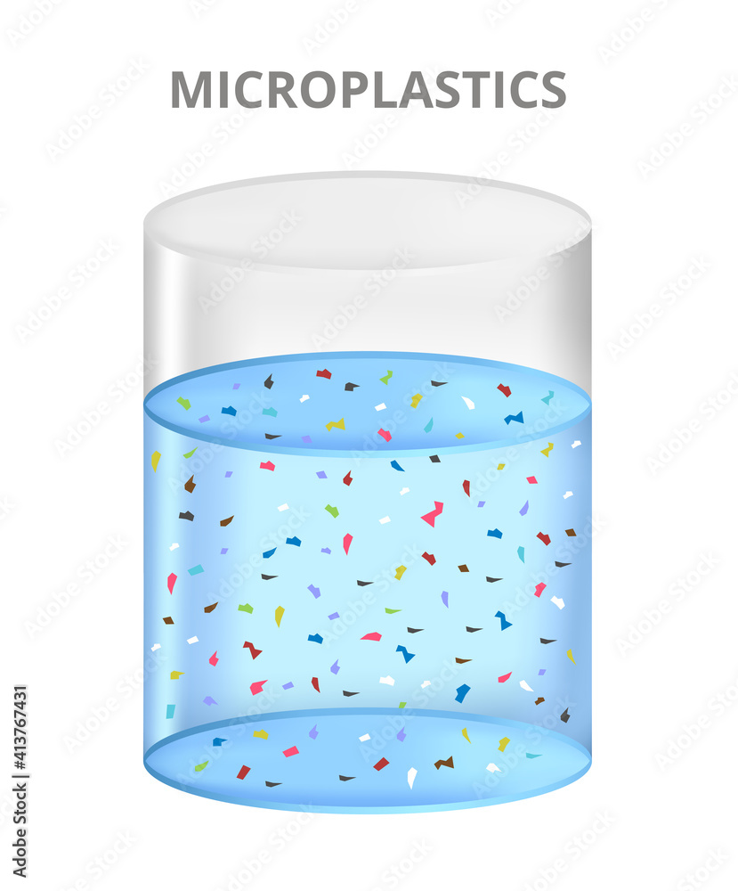Vector illustration of microplastics – very small pieces of plastic ...