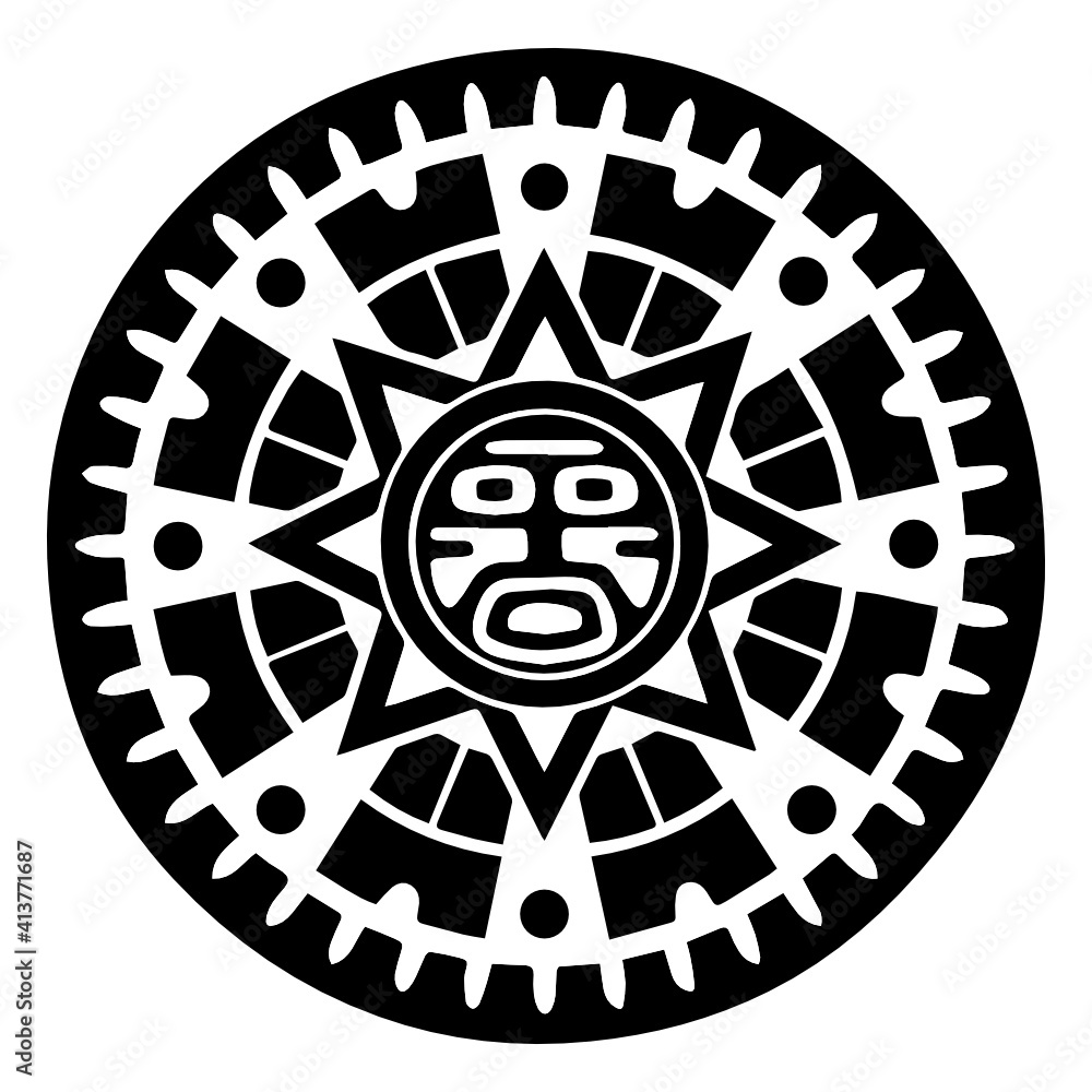 Ancient Incan Mayan Aztec Symbol Pattern Stock Vector | Adobe Stock