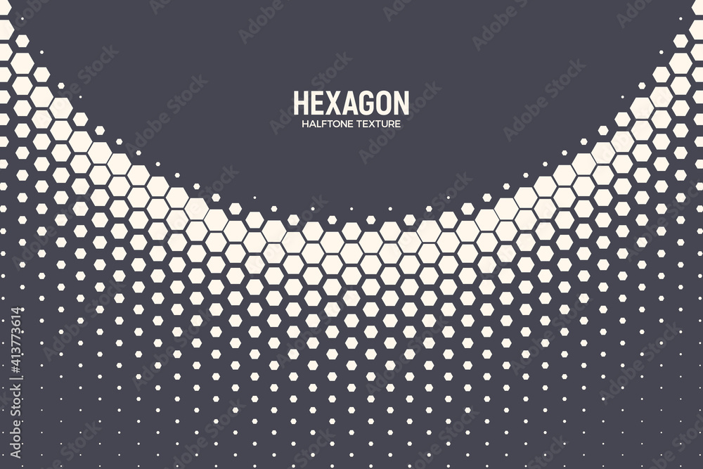 Hexagonal Halftone Pattern Vector Geometric Technology Abstract ...