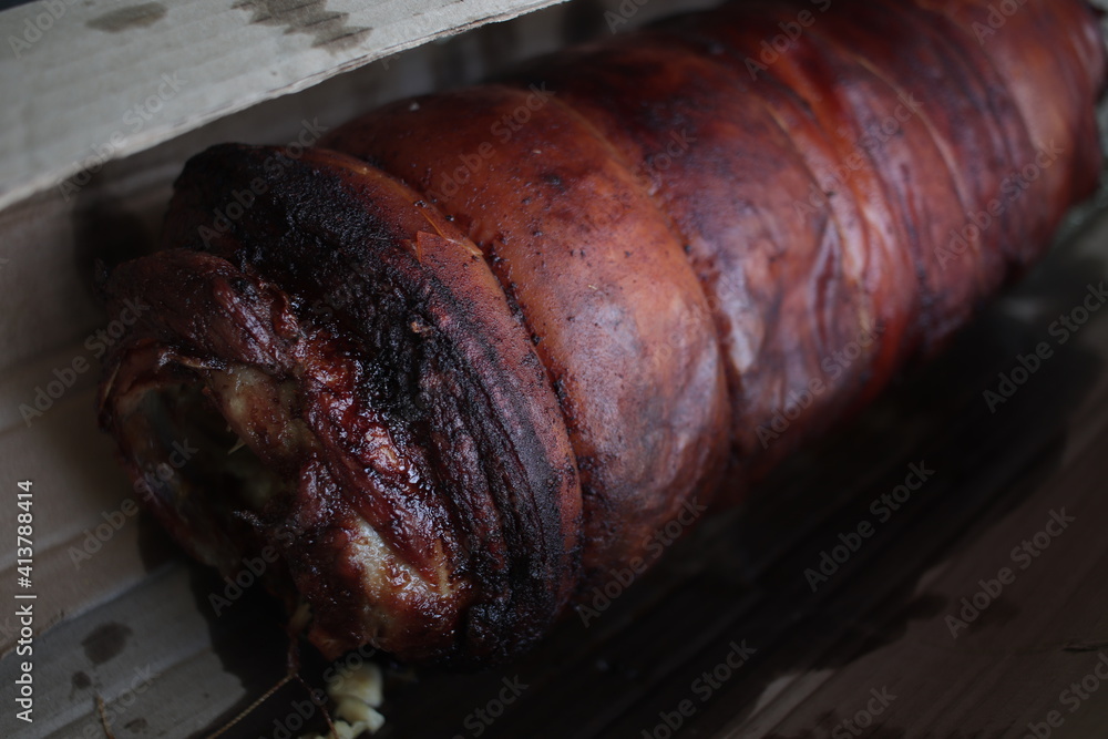 Roasted Pork Belly or Lechon Liempo in Philippines Stock Photo | Adobe ...