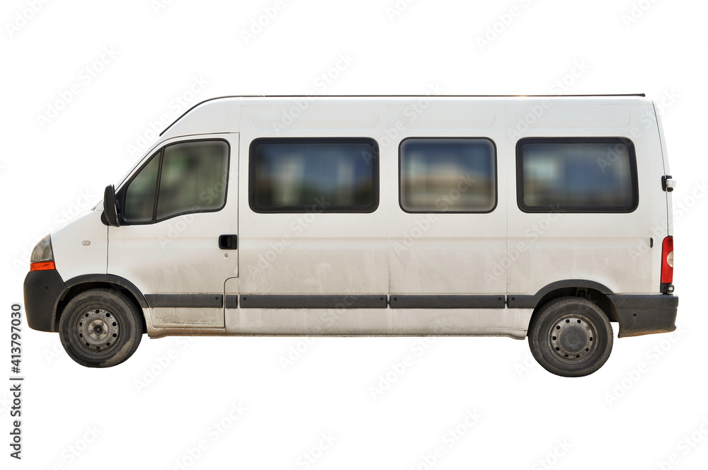 Minibus panel van side view, isolated on white background Stock Photo ...