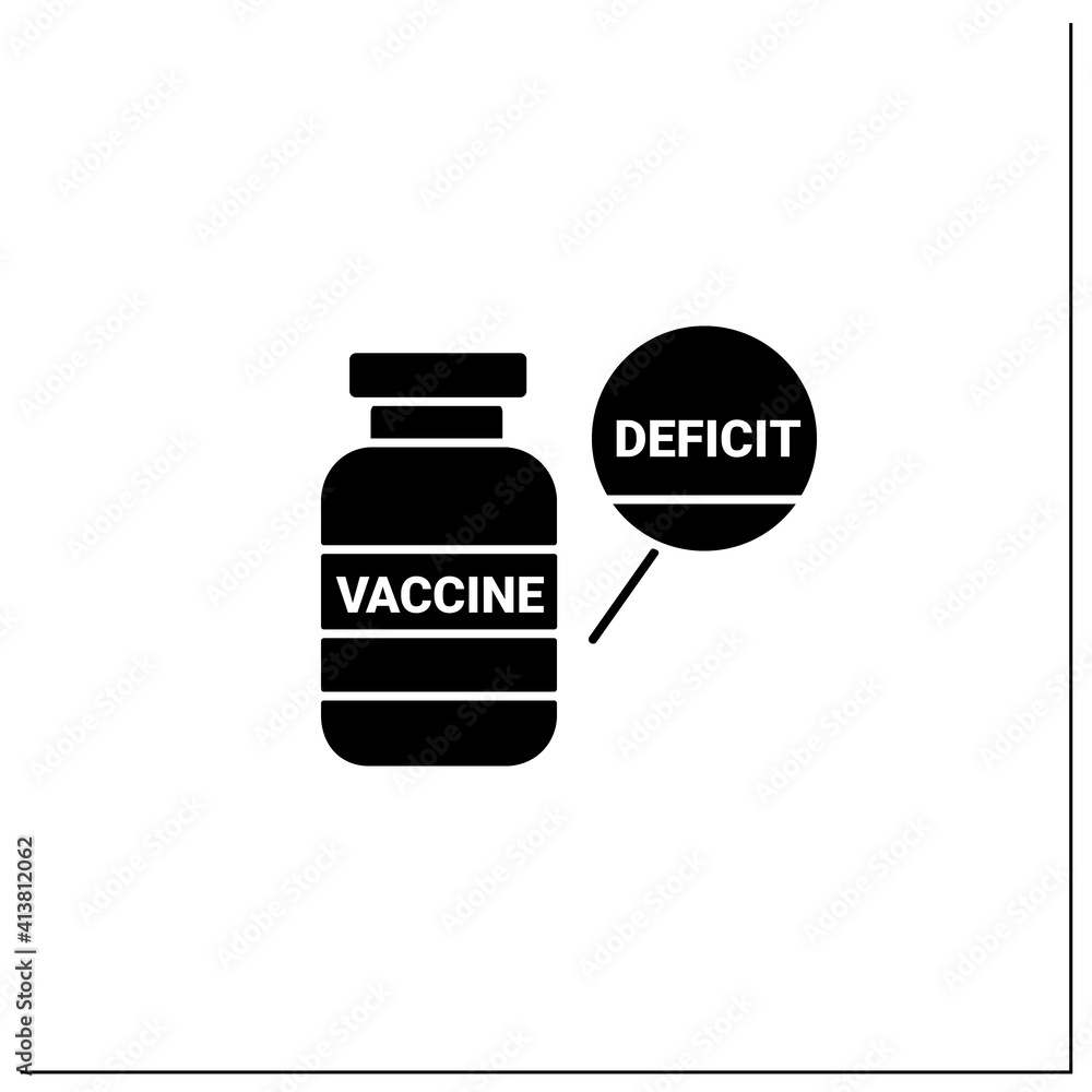 Vaccine limit glyph icon.Empty vaccine bottle, deficiency. Vaccine ...