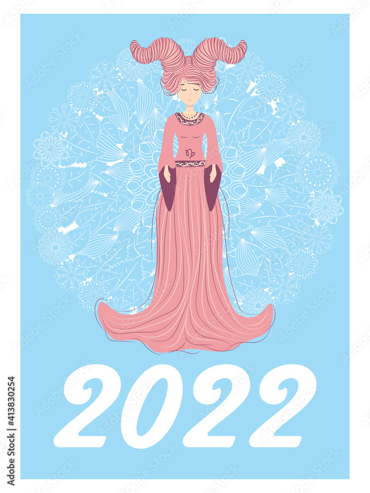 Horoscope vertical calendar for 2022, week starts on Sunday. A4 format ...