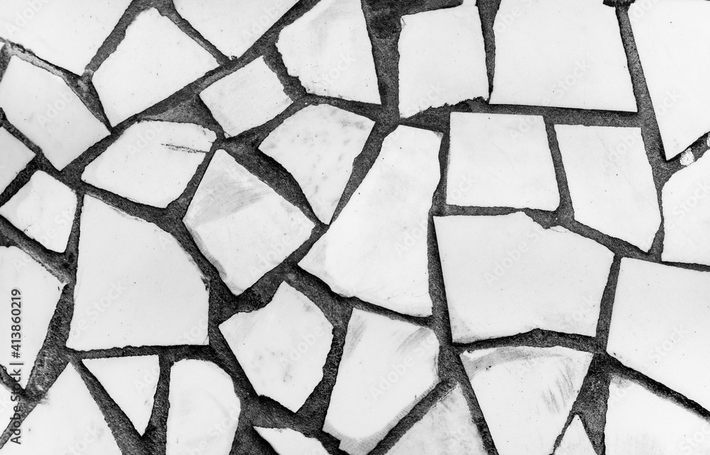 Splinters of a white ceramic tile . Texture white pieces, shards ...