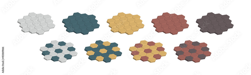 Isometric vector illustration concrete paver blocks isolated on white ...