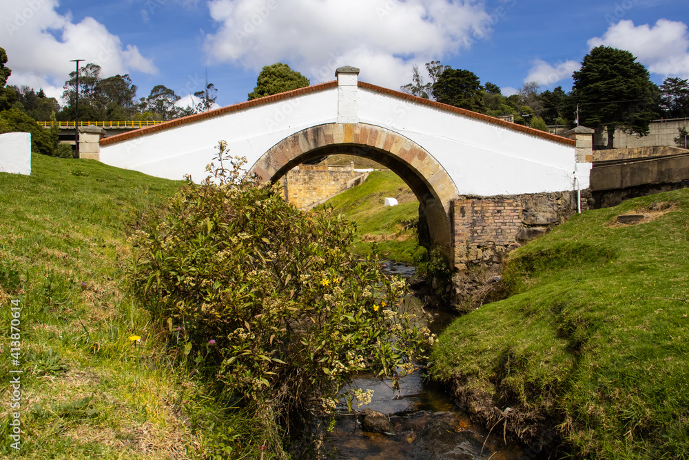 The famous historic Bridge of Boyaca in Colombia. The Colombian ...