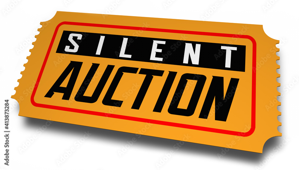 Silent Auction Ticket Special Charity Fundraising Event Admission 3d ...