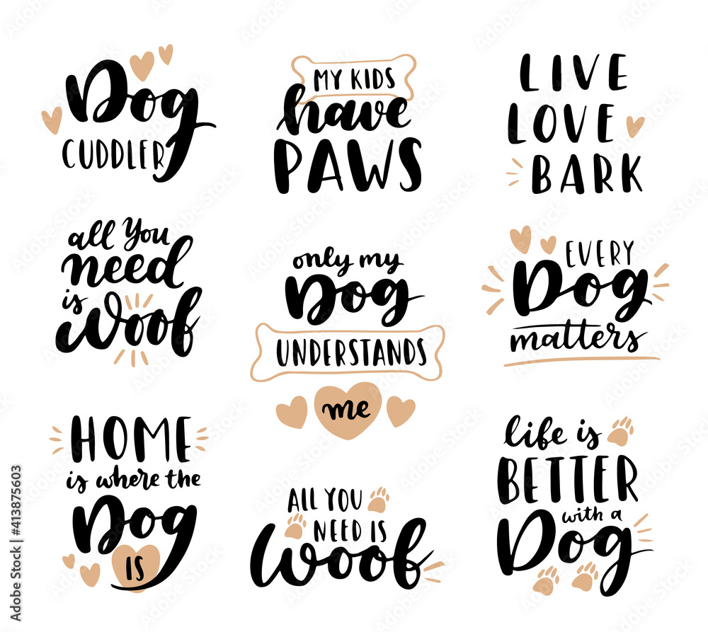 dog phrase black and white poster. Inspirational quotes about dogs ...