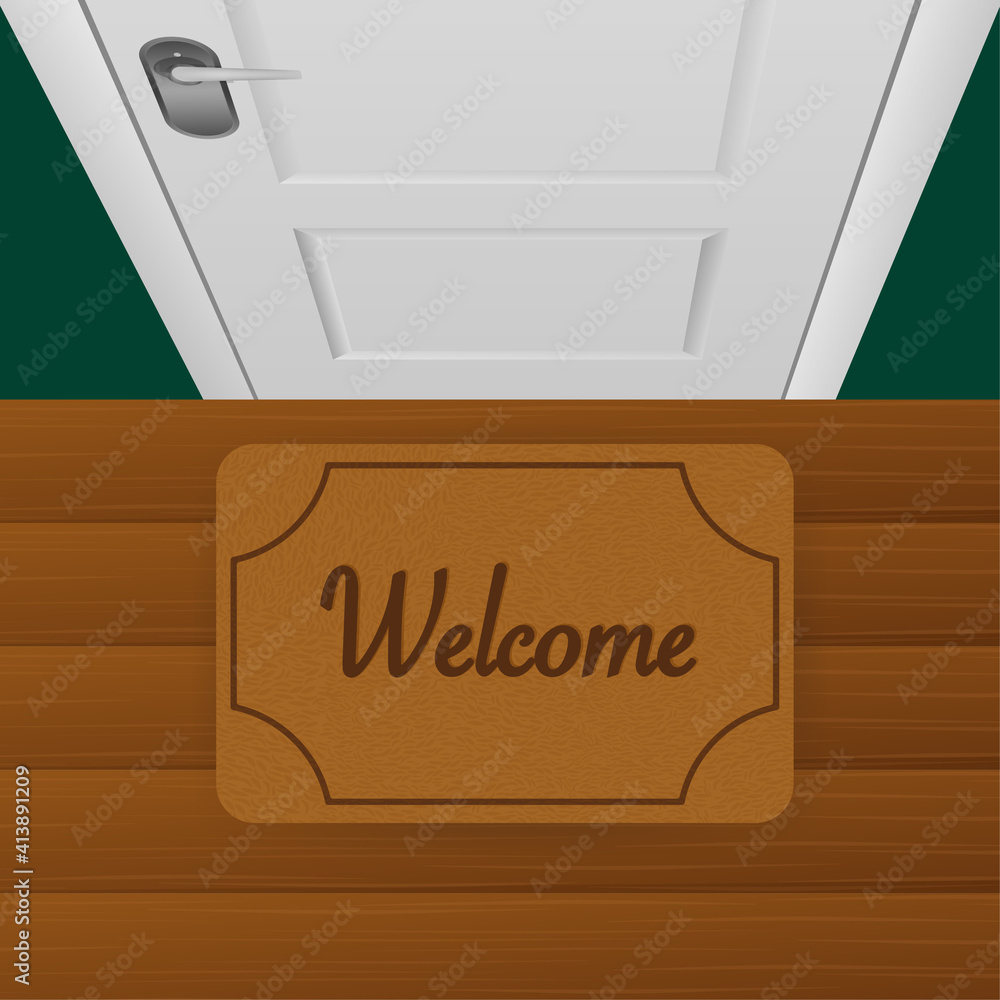 Welcome rug, great design for any purposes. Cartoon icon. Vector ...