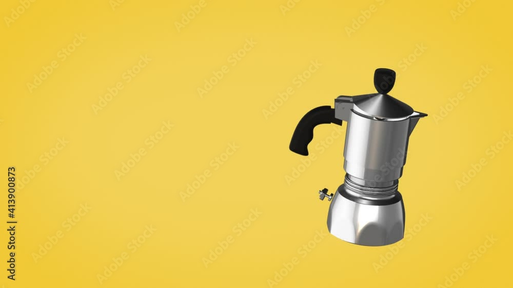 Moka pot coffee maker. Bialetti stovetop 3d model spinning and exploded ...