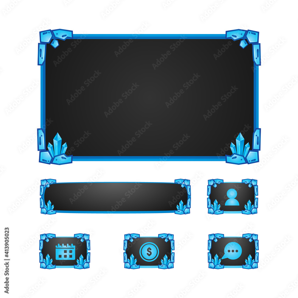 Ice twitch overlay set design concept vector Stock Vector | Adobe Stock