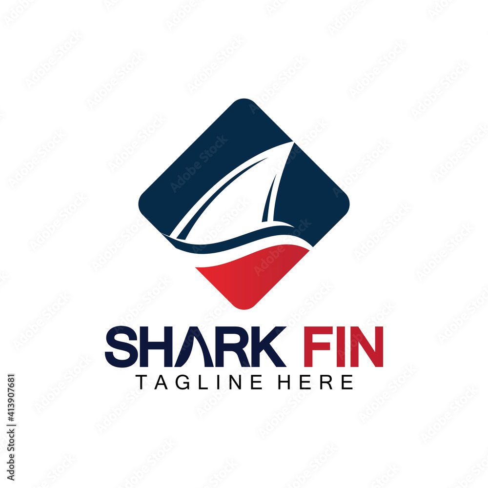 Shark fin logo vector illustration design template.Shark Logo Template ...