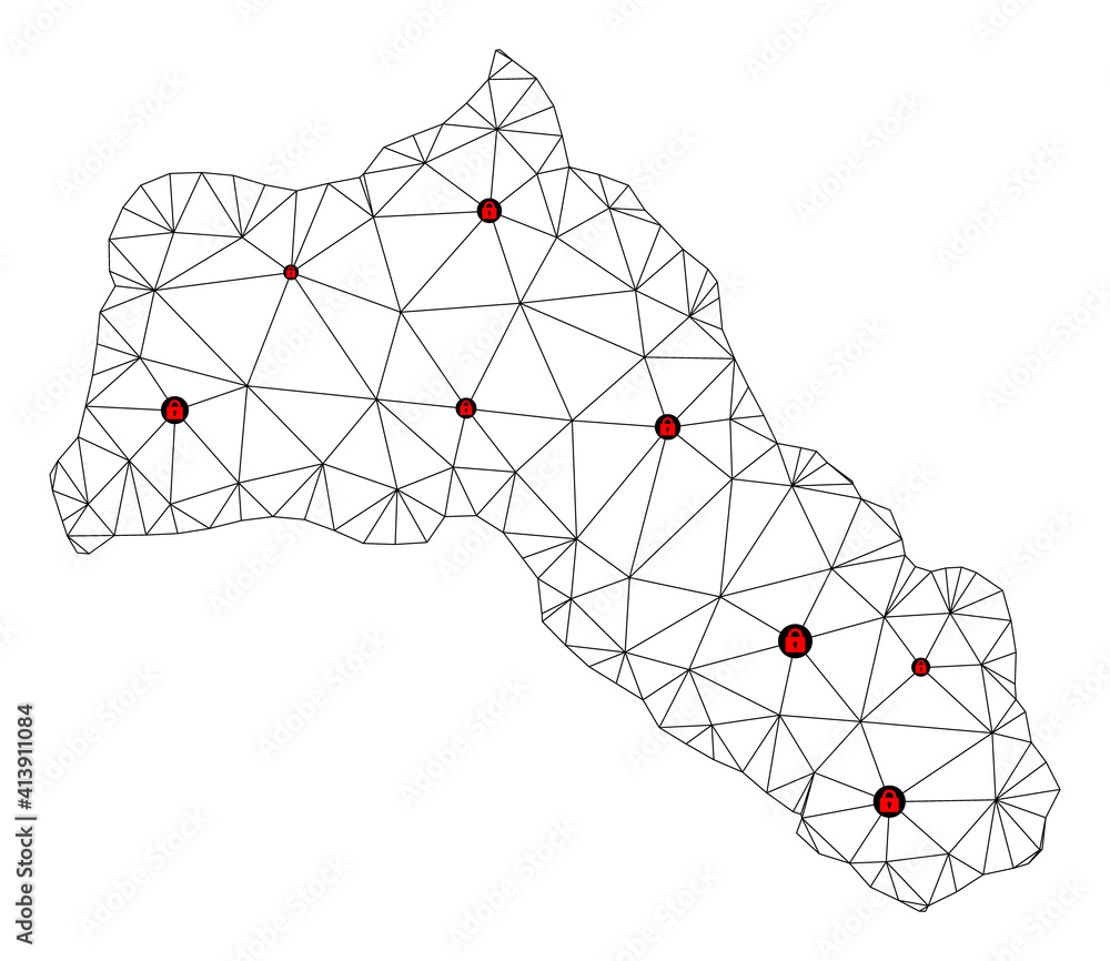 Polygonal mesh lockdown map of Kurdistan. Abstract mesh lines and locks ... Polygonal mesh lockdown map of Kurdistan. Abstract mesh lines and locks ...