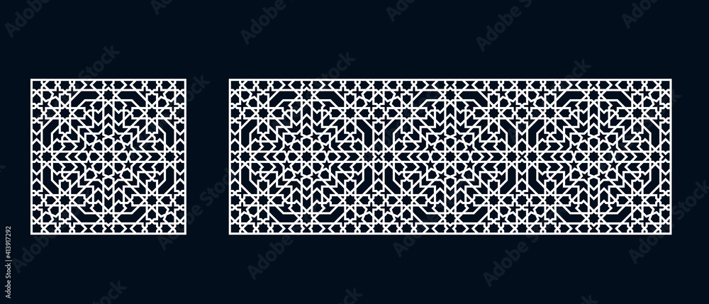 Set of templates of Islamic pattern for laser cutting or paper cut ...