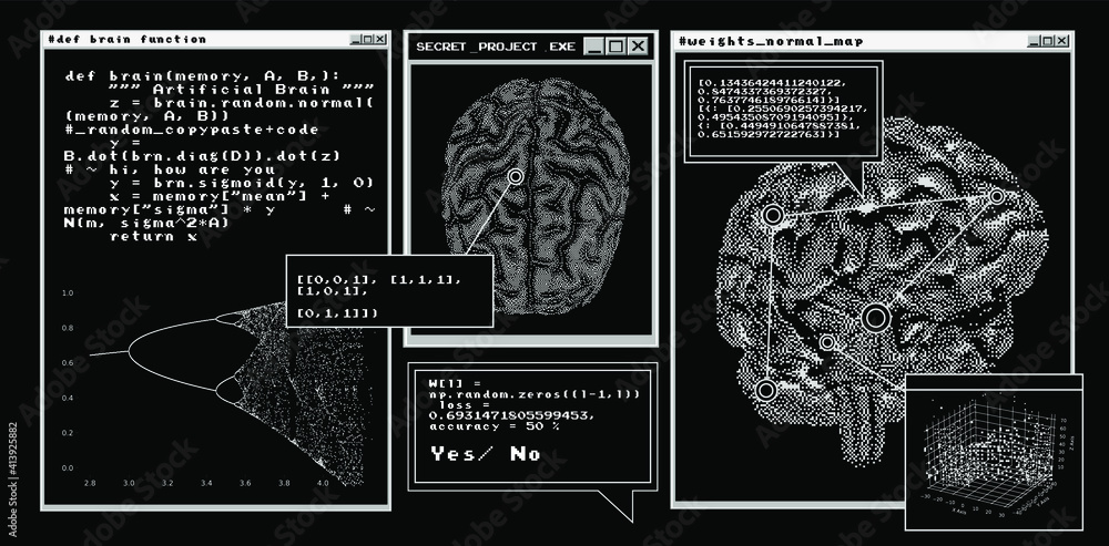Futuristic sci-fi user interface with research data, Magnetic resonance ...