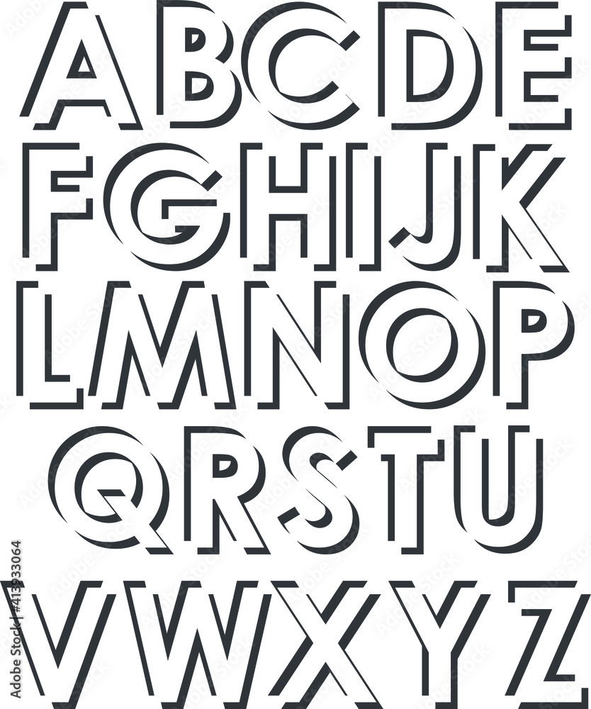 Double Shadow Alphabet Font - Letters Stock Vector | Adobe Stock