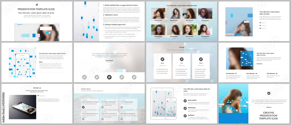 Presentation design vector templates, multipurpose template for ...