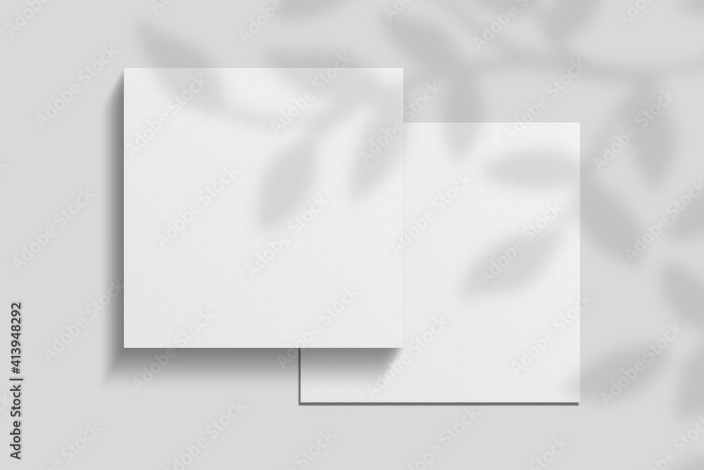 Realistic blank square flyer brochure for mockup. Paper or poster ...