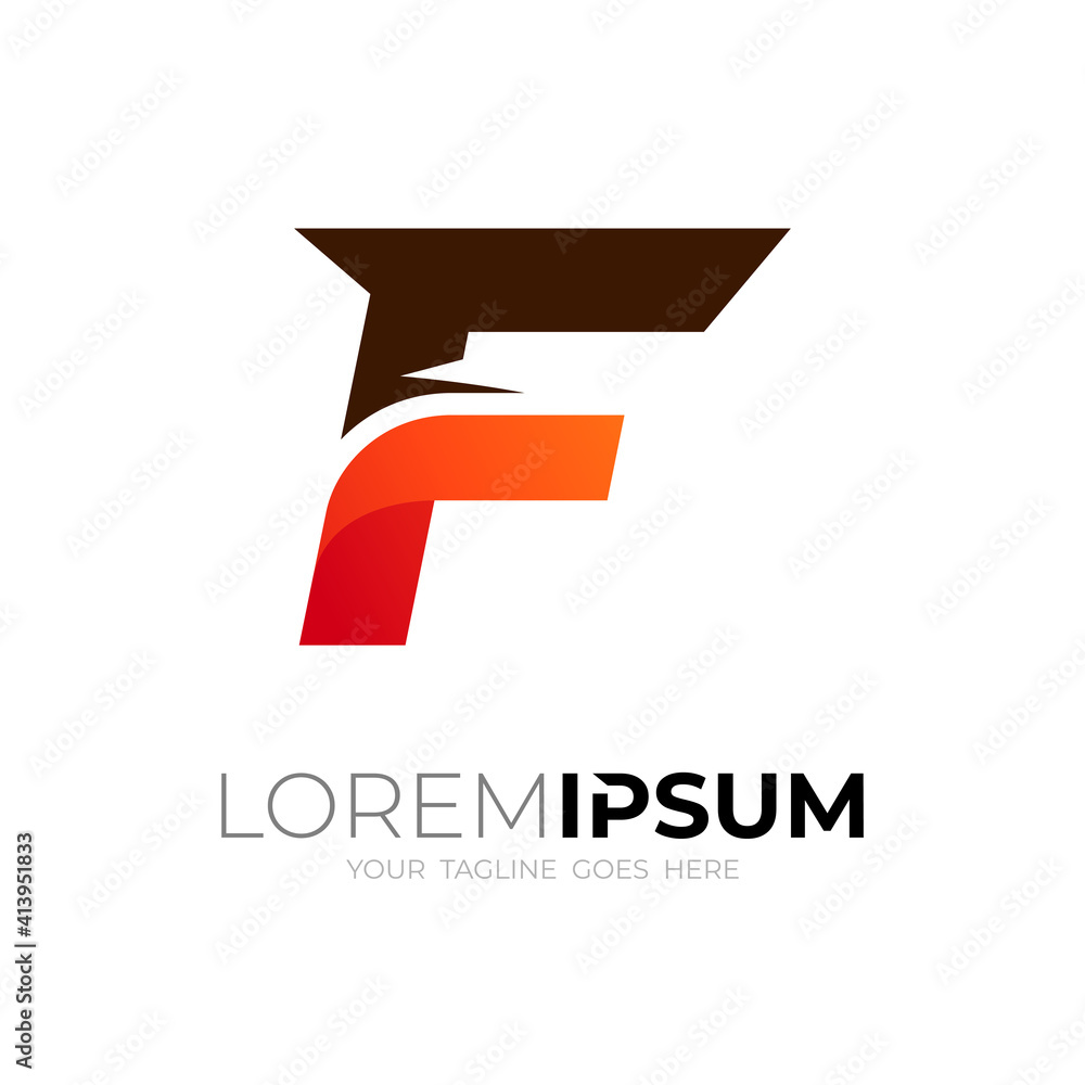 Letter F logo design with simple icons Stock Vector | Adobe Stock