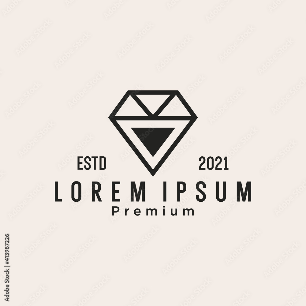 Diamond logo diamond symbol. Jewelry shop sign. Stock Vector | Adobe Stock