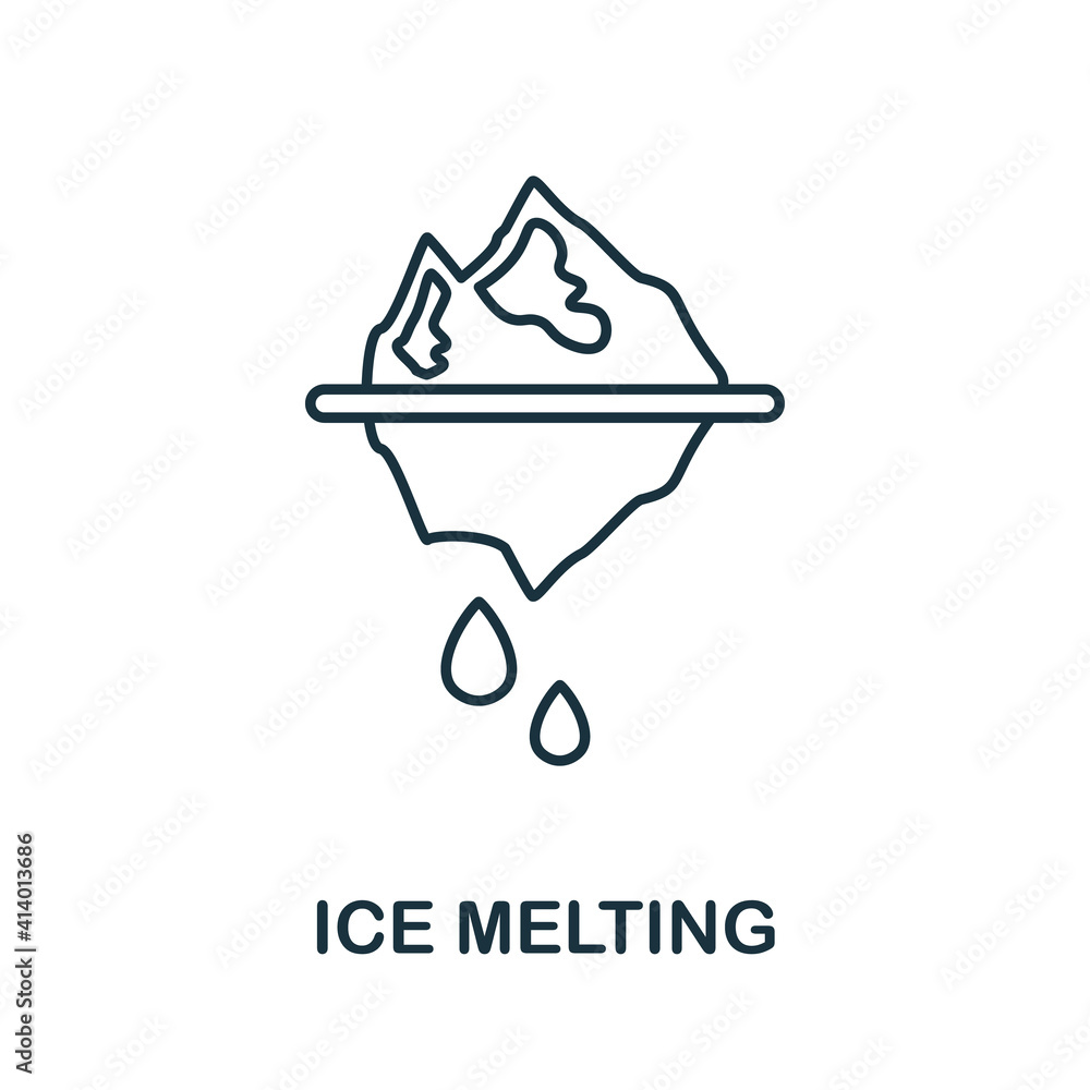 Ice Melting icon. Simple element from global warming collection ...