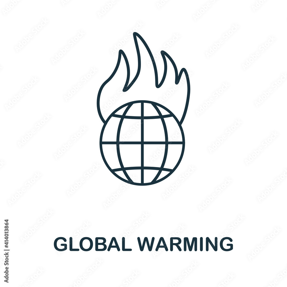Global Warming icon. Monochrome simple Global Warming icon for ...