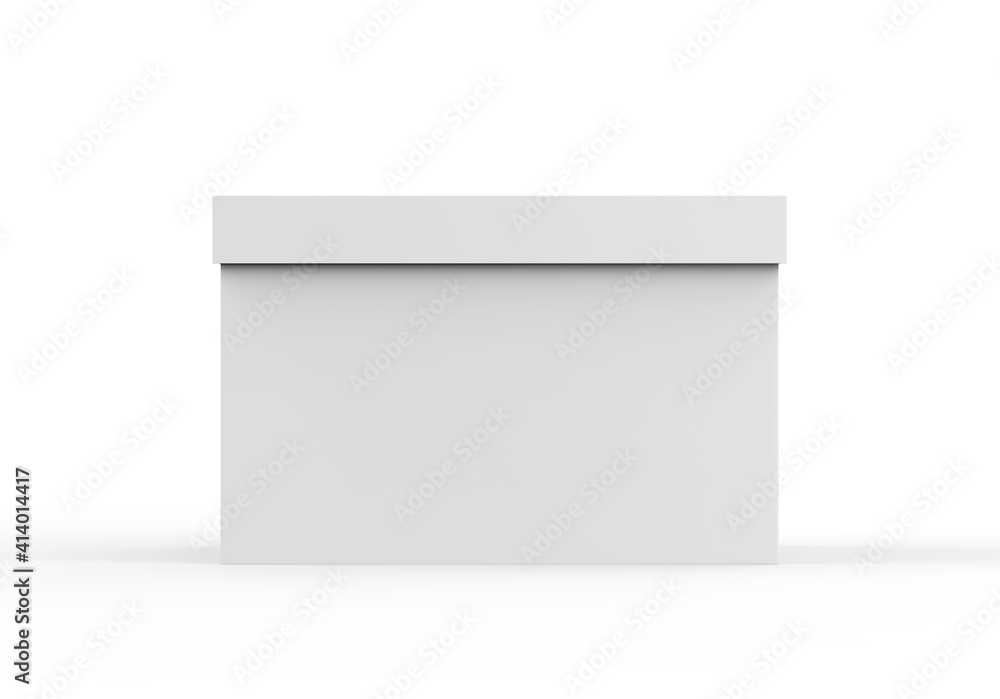 White blank rigid neck box with inner foxing for branding presentation ...