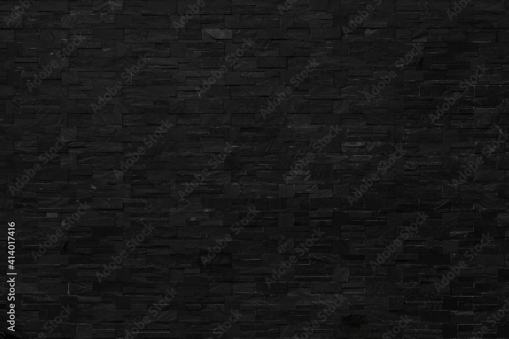 Abstract Dark Black brick wall texture for background. Brickwork ...