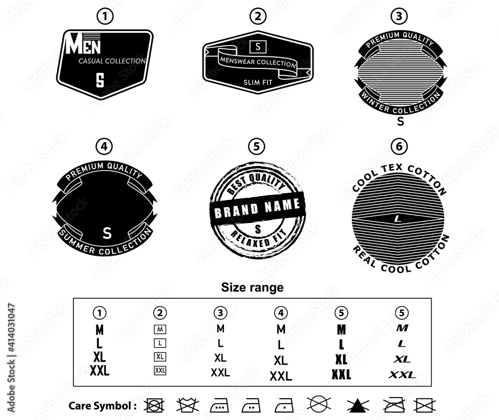 Apparel brand Label. Vector brand identity design. Back neck print ...