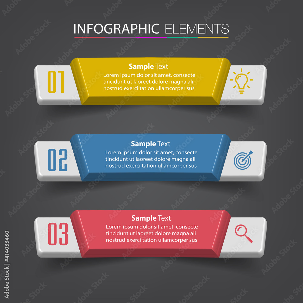 modern 3D text box template, banner Infographics Stock Vector | Adobe Stock