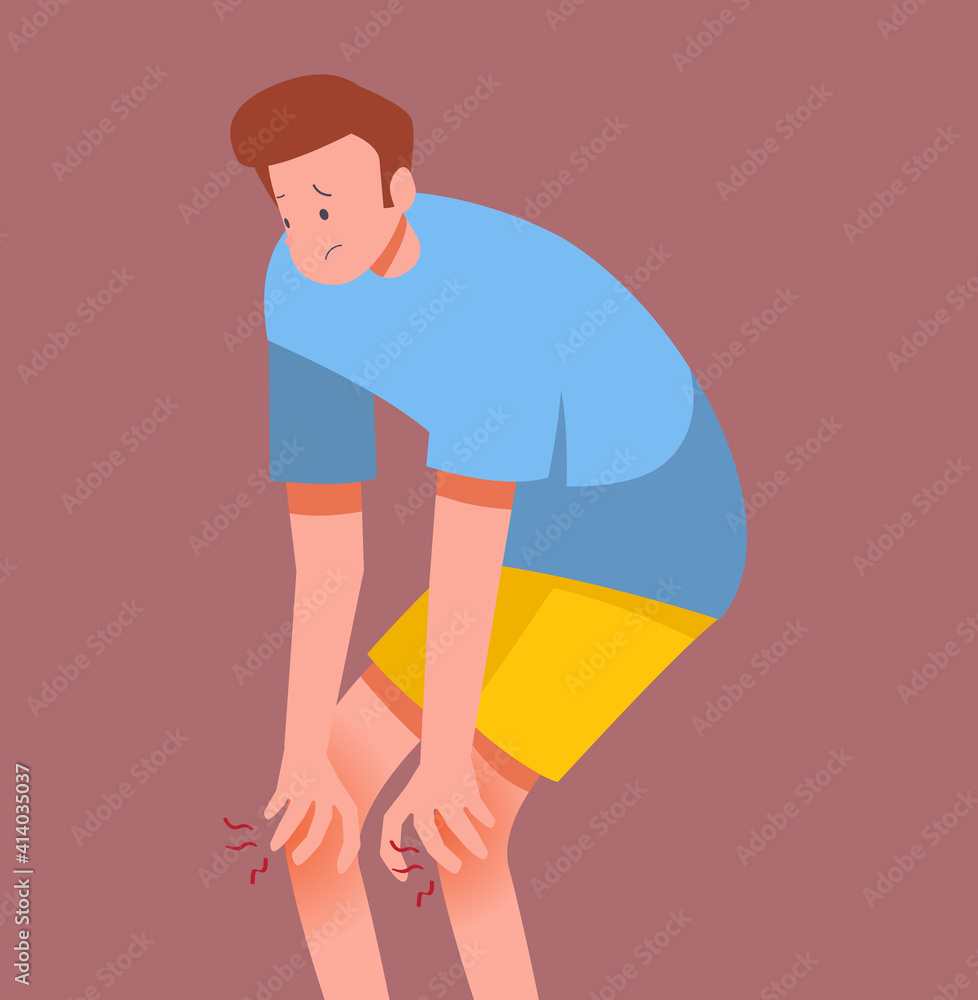 Knee pain ,Vector illustration cartoon character Stock Vector | Adobe Stock