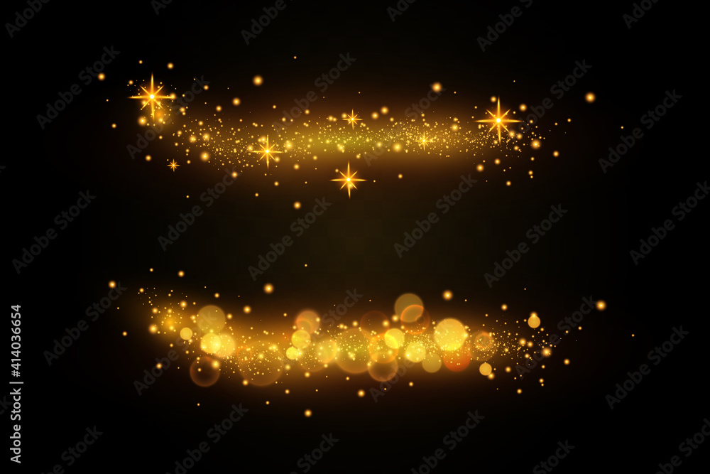 Light effect. Background of sparkling particles. Glittering elements on ...