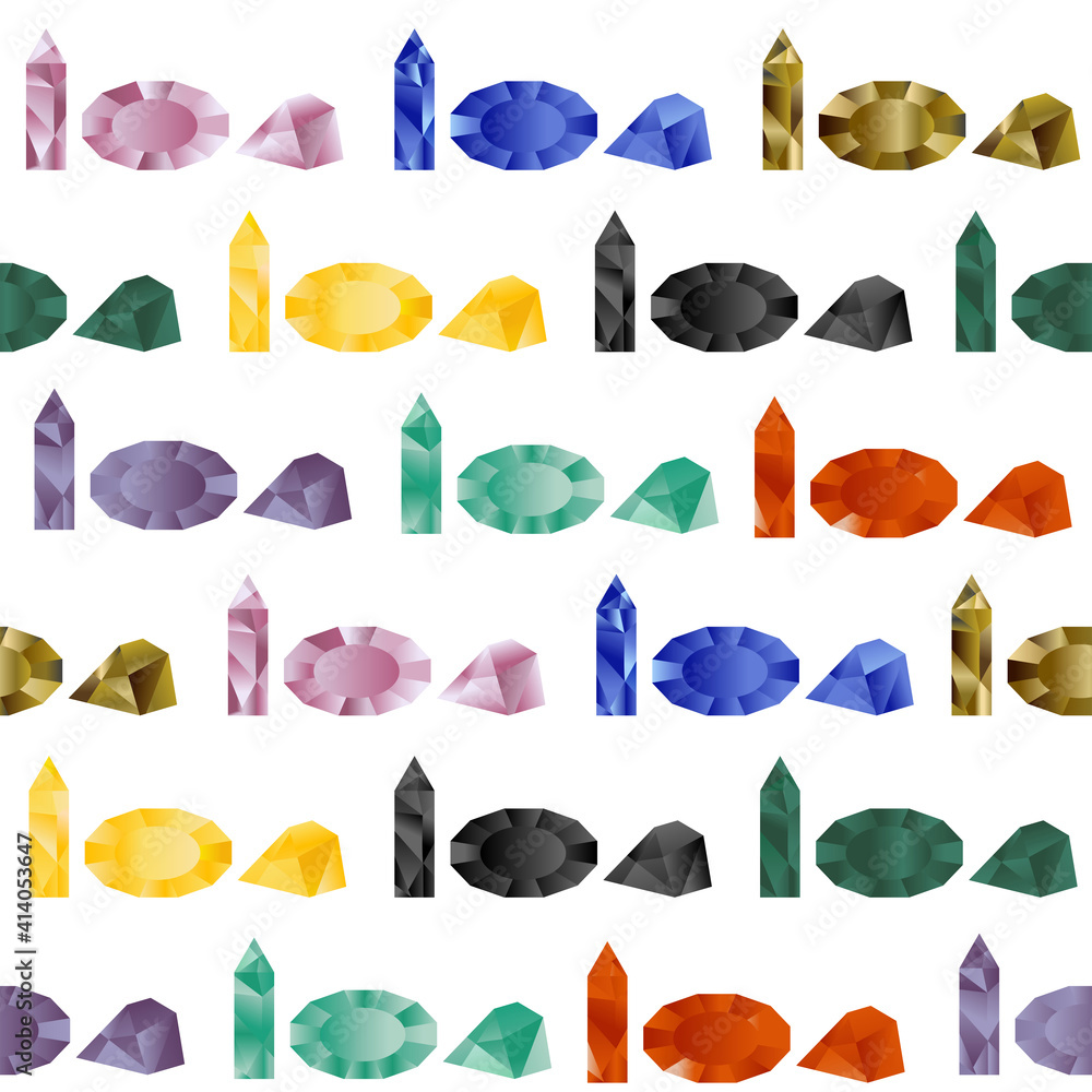 Seamless background with rows of gemstones Stock Vector | Adobe Stock