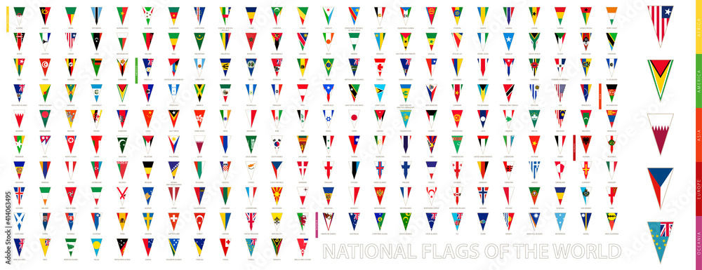 Triangle flag vertical icon, flags of the world. Stock Vector | Adobe Stock