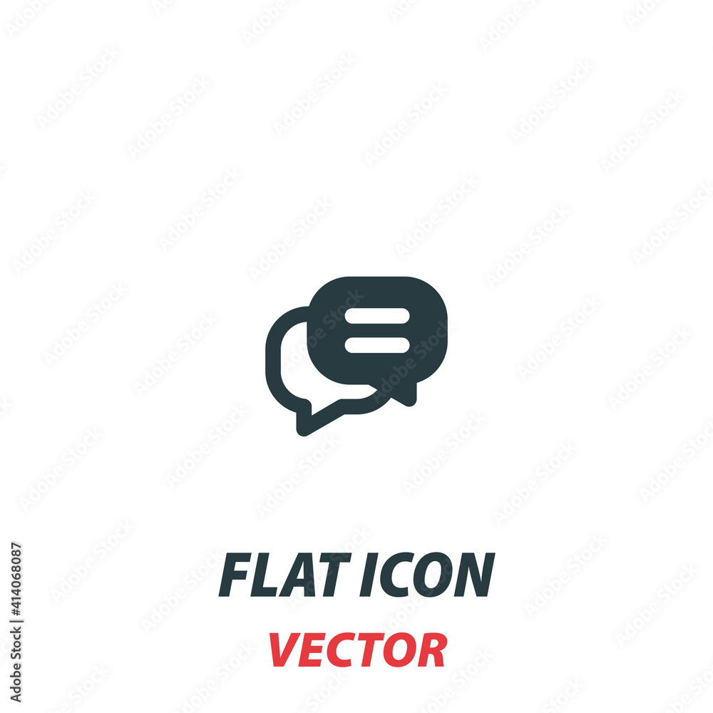 sms message icon in a flat style. Vector illustration pictogram on ...