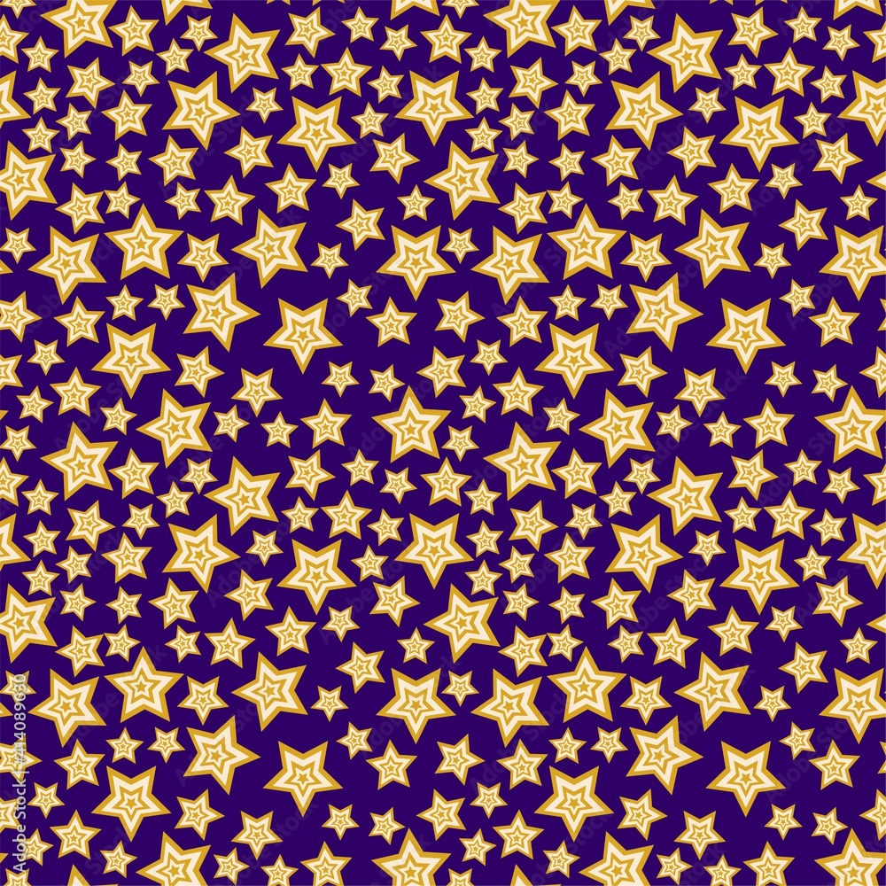 Starlight night complex seamless pattern vector. Cartoon simple stars ...