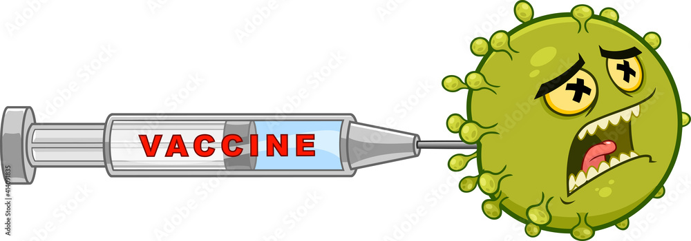 Injection Vaccinates Coronavirus (COVID-19) Cartoon Character of ...