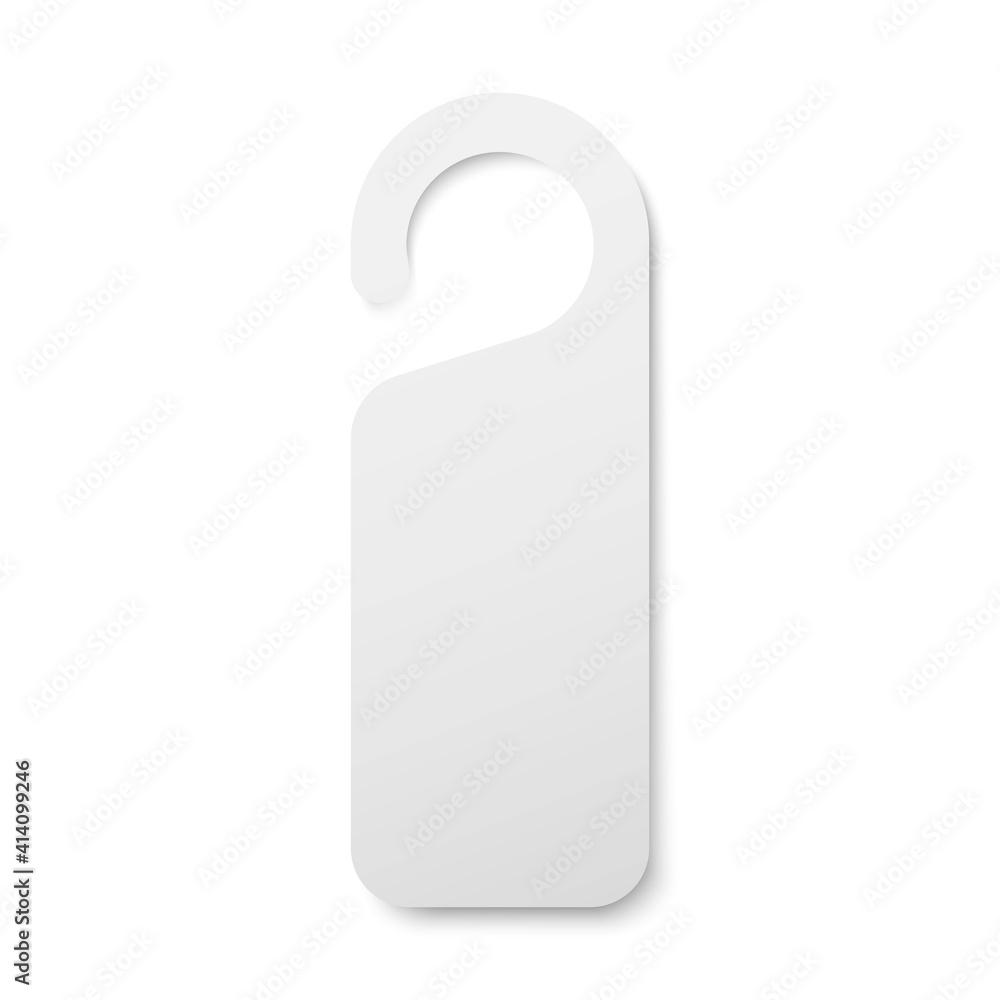 Realistic private door tag. Plastic paper door handle lock hangers ...