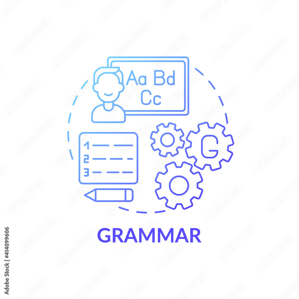 Grammar concept icon. Language learning category idea thin line ... Grammar concept icon. Language learning category idea thin line ...