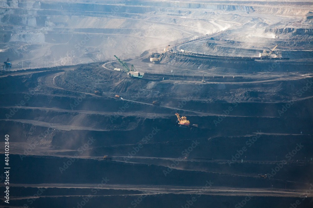 Open pit extraction of coal in quarry "Bogatyr", Ekibastuz, Kazakhstan ...