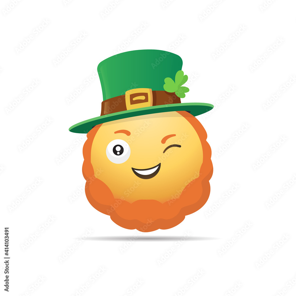 St Patrick's Day Irish leprechaun emoticon / emoji vector cartoon ...